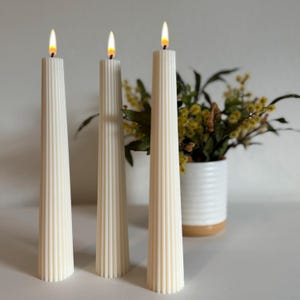 Tall Ribbed Candle, Greko Column Ribbed Candles, Ribbed Pillar Candle ...