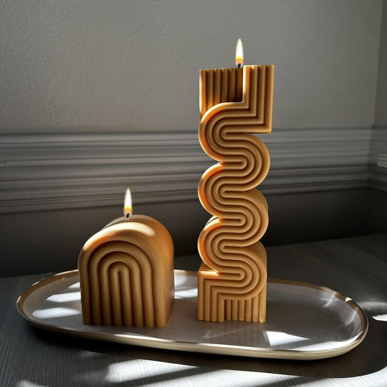 Zig-zag Candle, Curve Candle, Wave Shaped Candle, Wave Pillar Candle ...