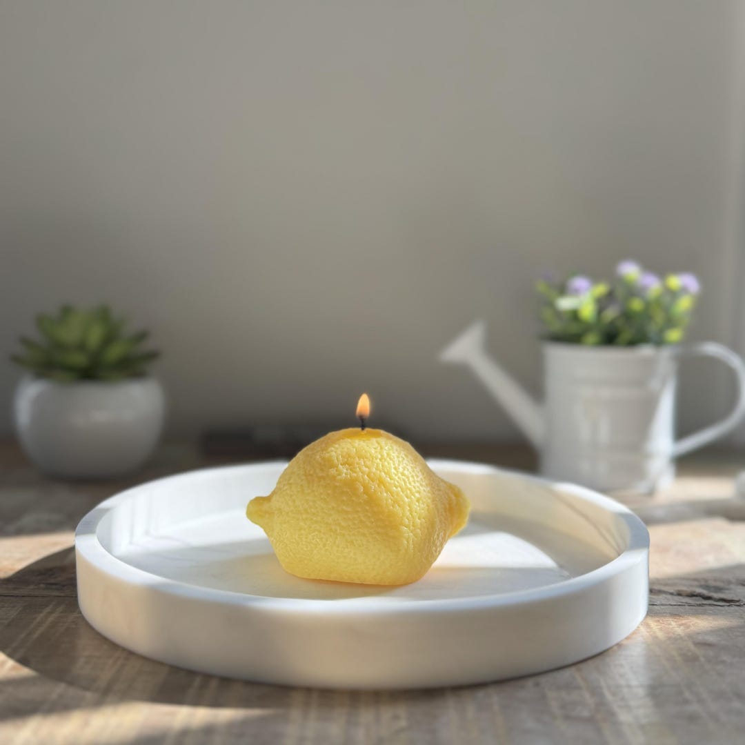 Lemon Scented Soy Candle: Decorative Kitchen Decor - Etsy