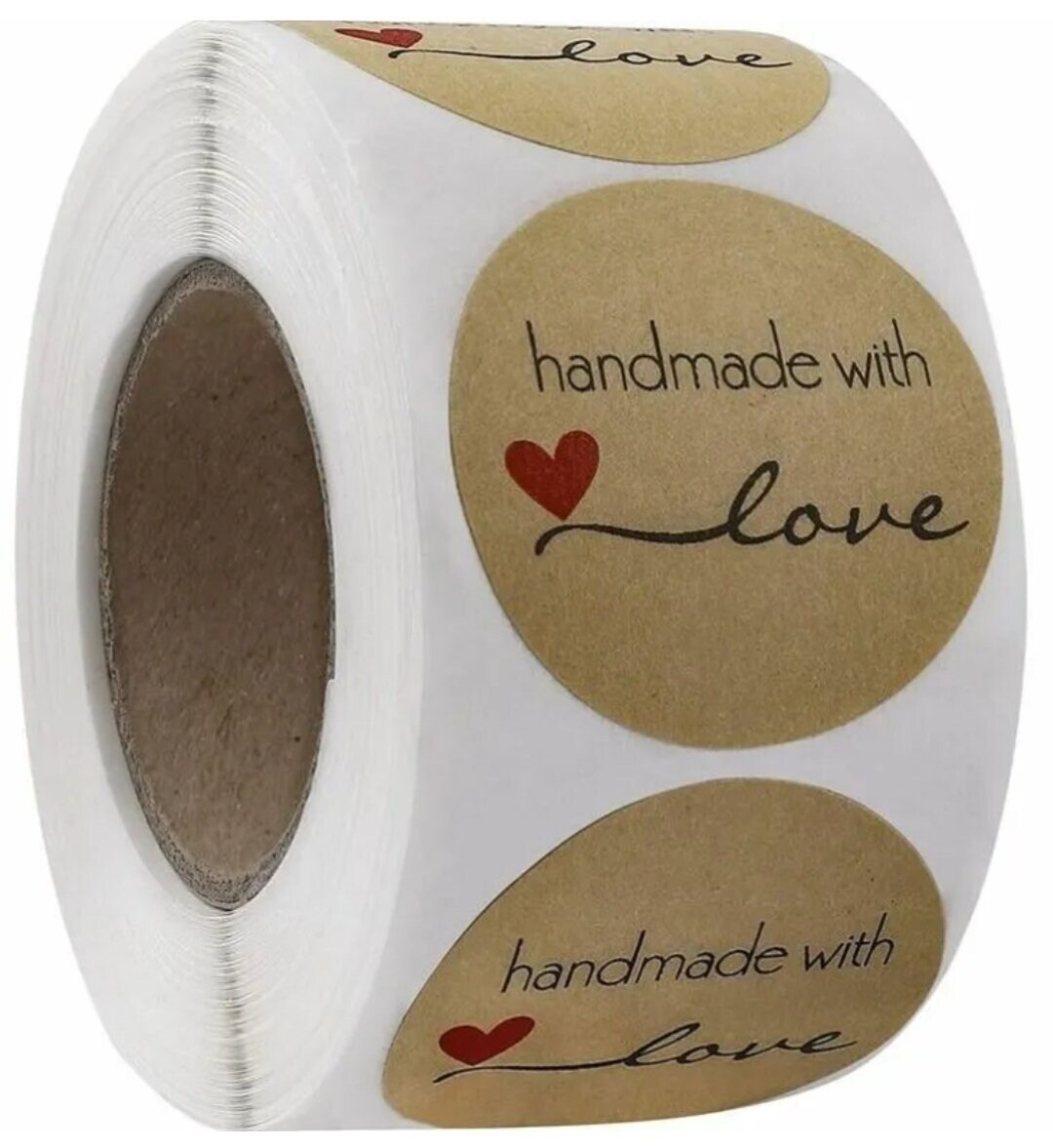 Handmade With Love Labels Round Handmade Stickers 2.5cm - Etsy