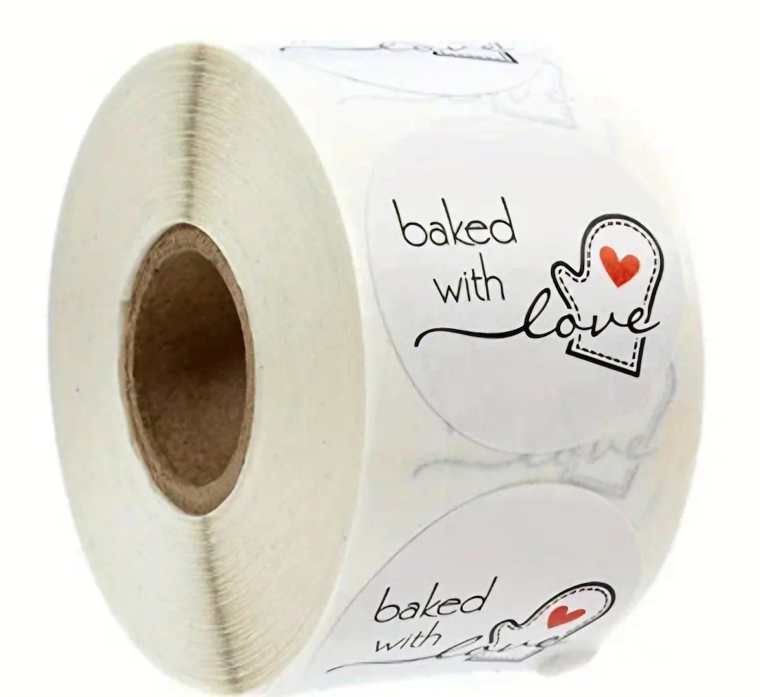 Baked With Love Labels Round Handmade Stickers 2.5cm - Etsy