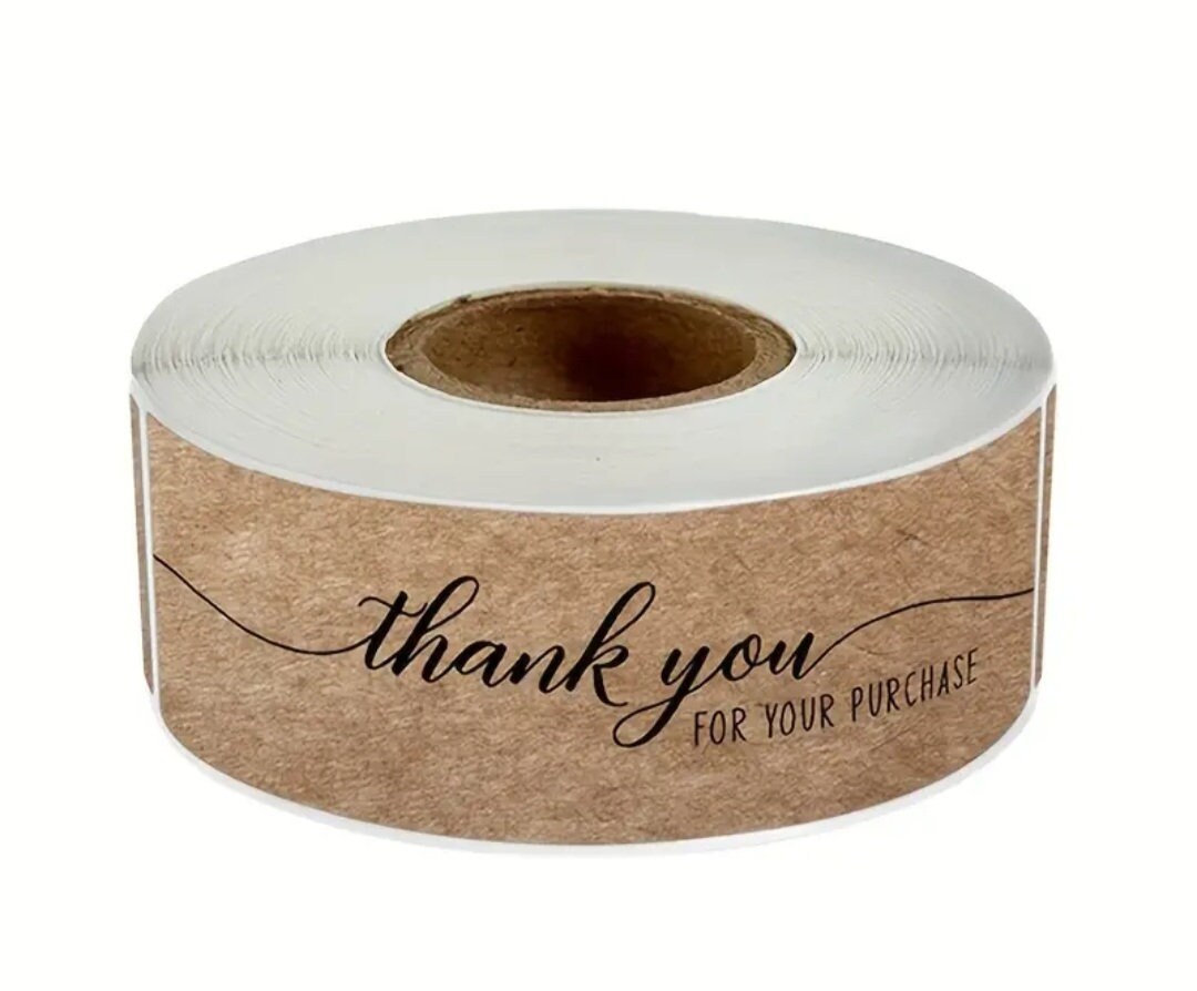 Thank You for Your Purchase Stickers Rectangle Handmade 7.5cm X 2.5cm ...