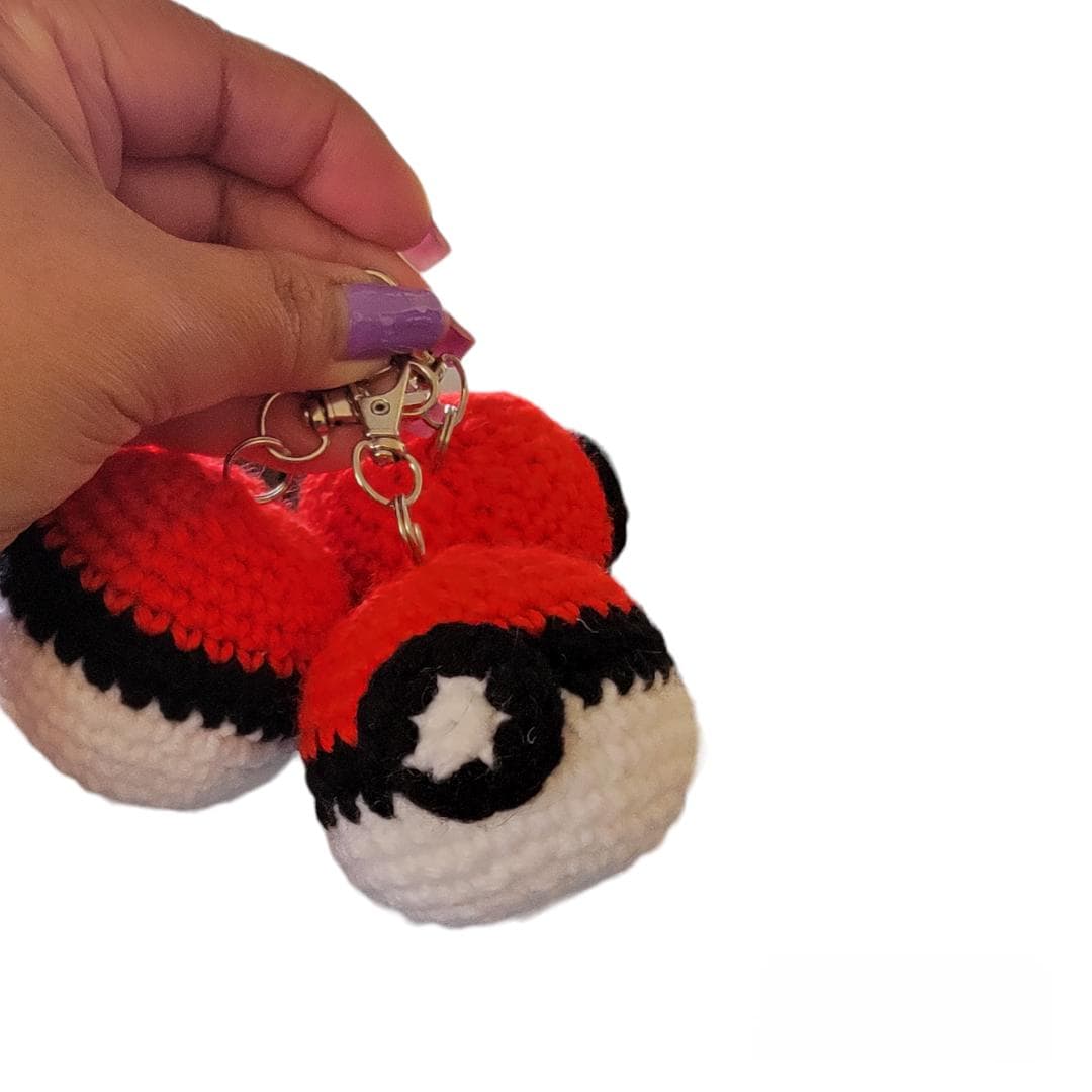 Crochet Pokeball Keychain/backpack Accessories - Etsy
