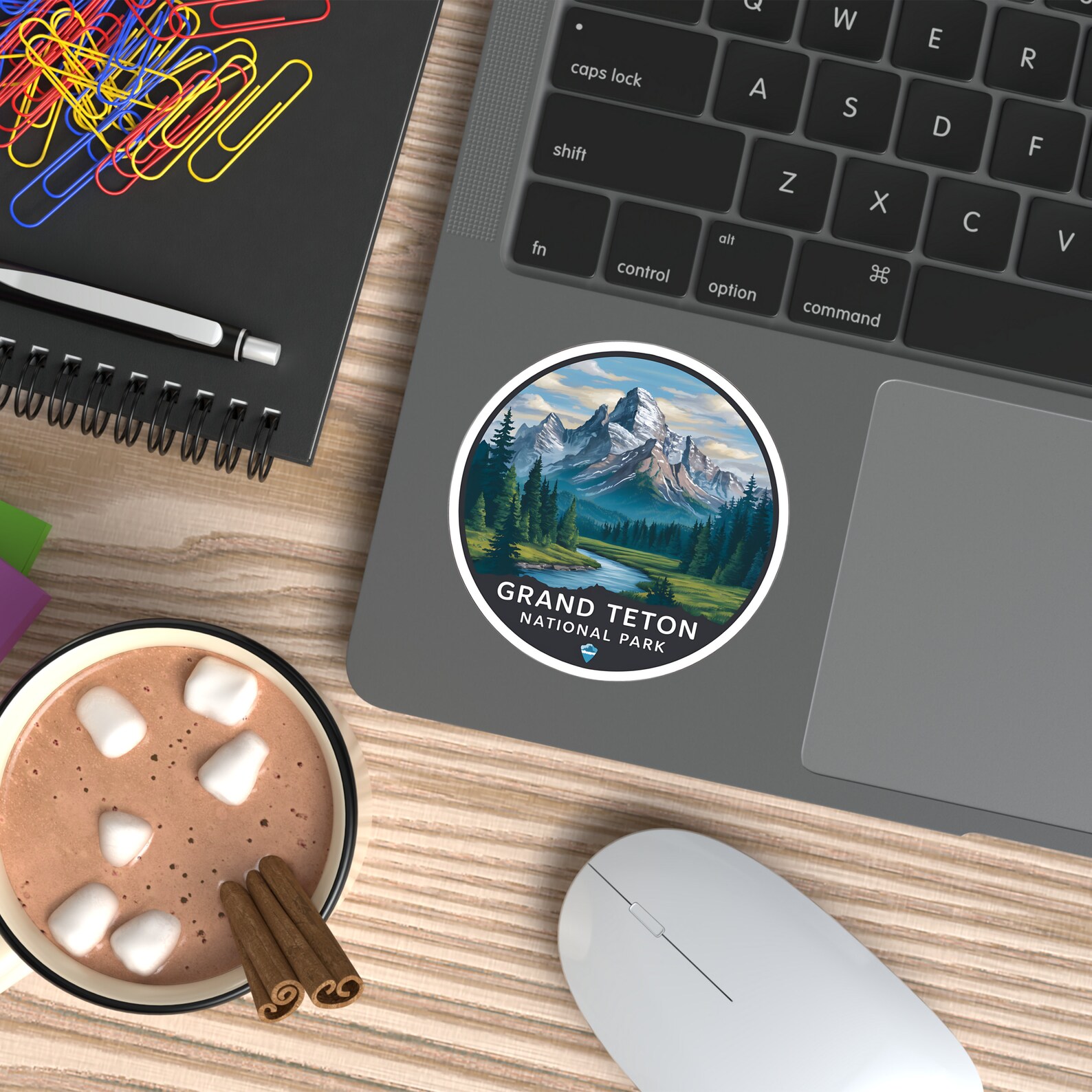 Sticker, Grand Teton National Park, Stunning Mountain and River Scene ...