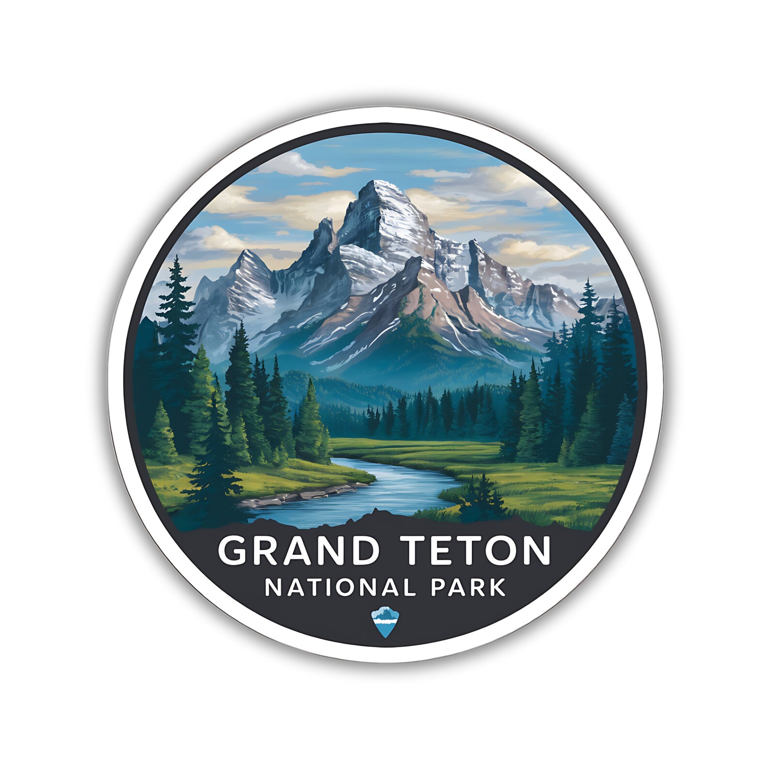 Sticker, Grand Teton National Park, Stunning Mountain and River Scene ...