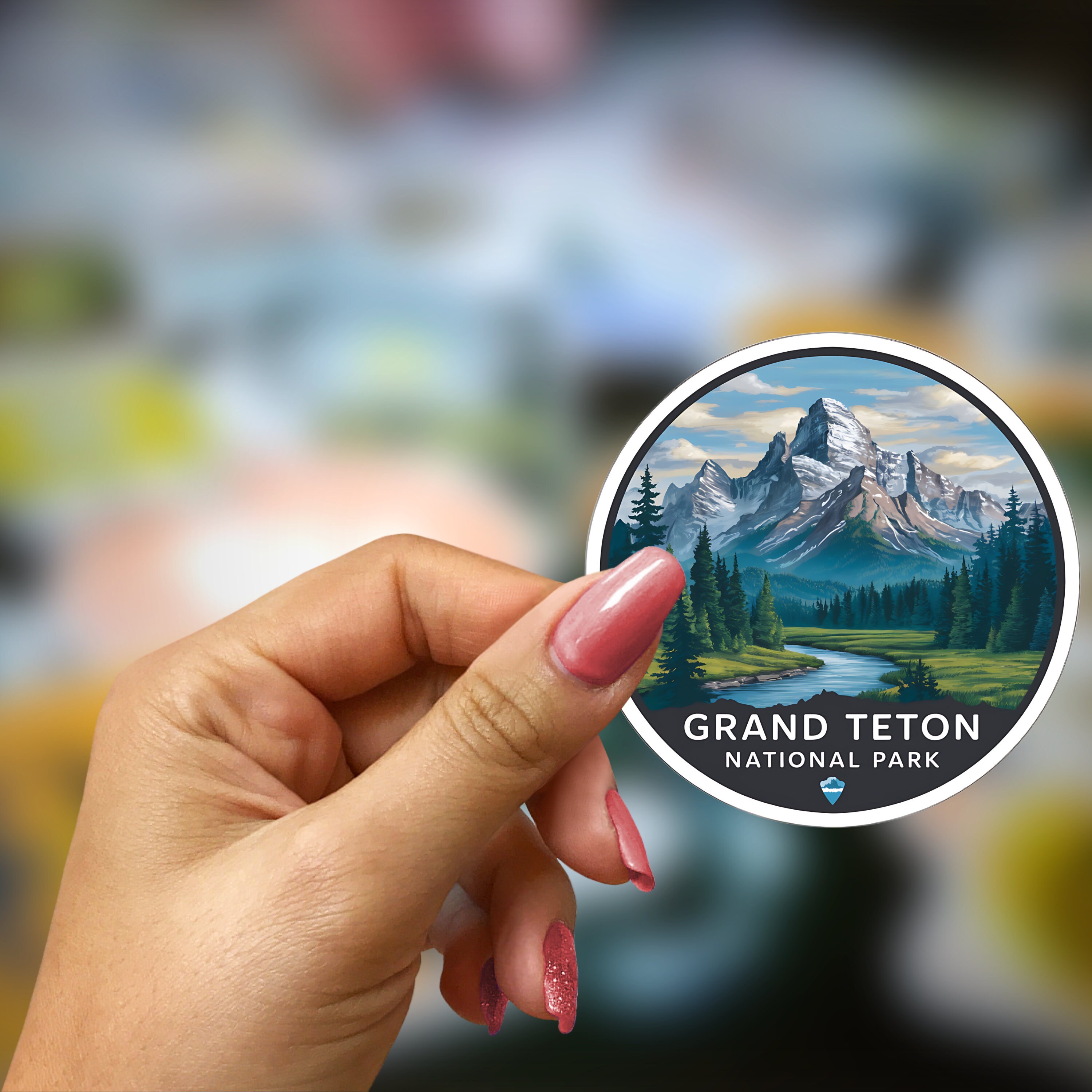 Sticker, Grand Teton National Park, Stunning Mountain and River Scene ...