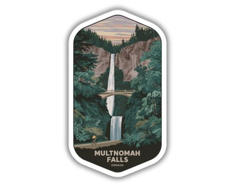 Multnomah Falls Oregon Sticker Waterproof Vinyl Sticker, UV Resistant ...