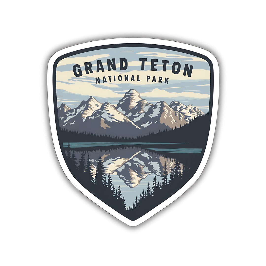 Sticker, Grand Teton National Park, Majestic Mountain Range and Lake ...