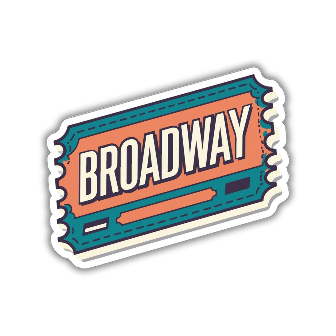 Broadway Sticker New York Landmark Vinyl Decal With Retro Ticket Design ...