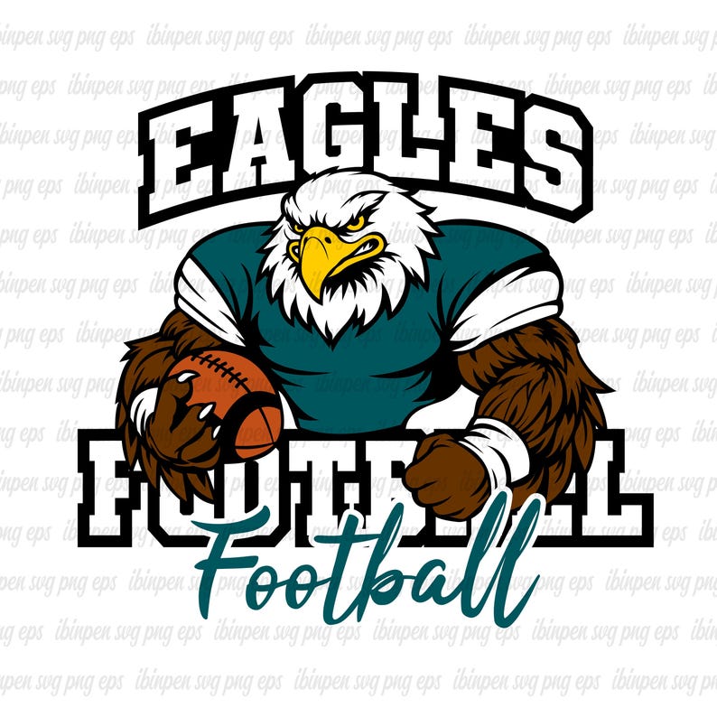 Eagles Football Mascot SVG, Eagles School Mascot, Eagles Vector Colored ...