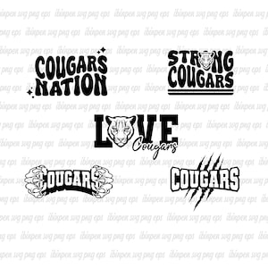 Cougars SVG, 20 Cougars SVG Bundle, Cougars Cutfile, Cricut, Mascot ...