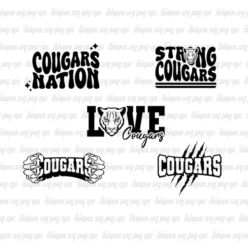 Cougars SVG, 20 Cougars SVG Bundle, Cougars Cutfile, Cricut, Mascot ...