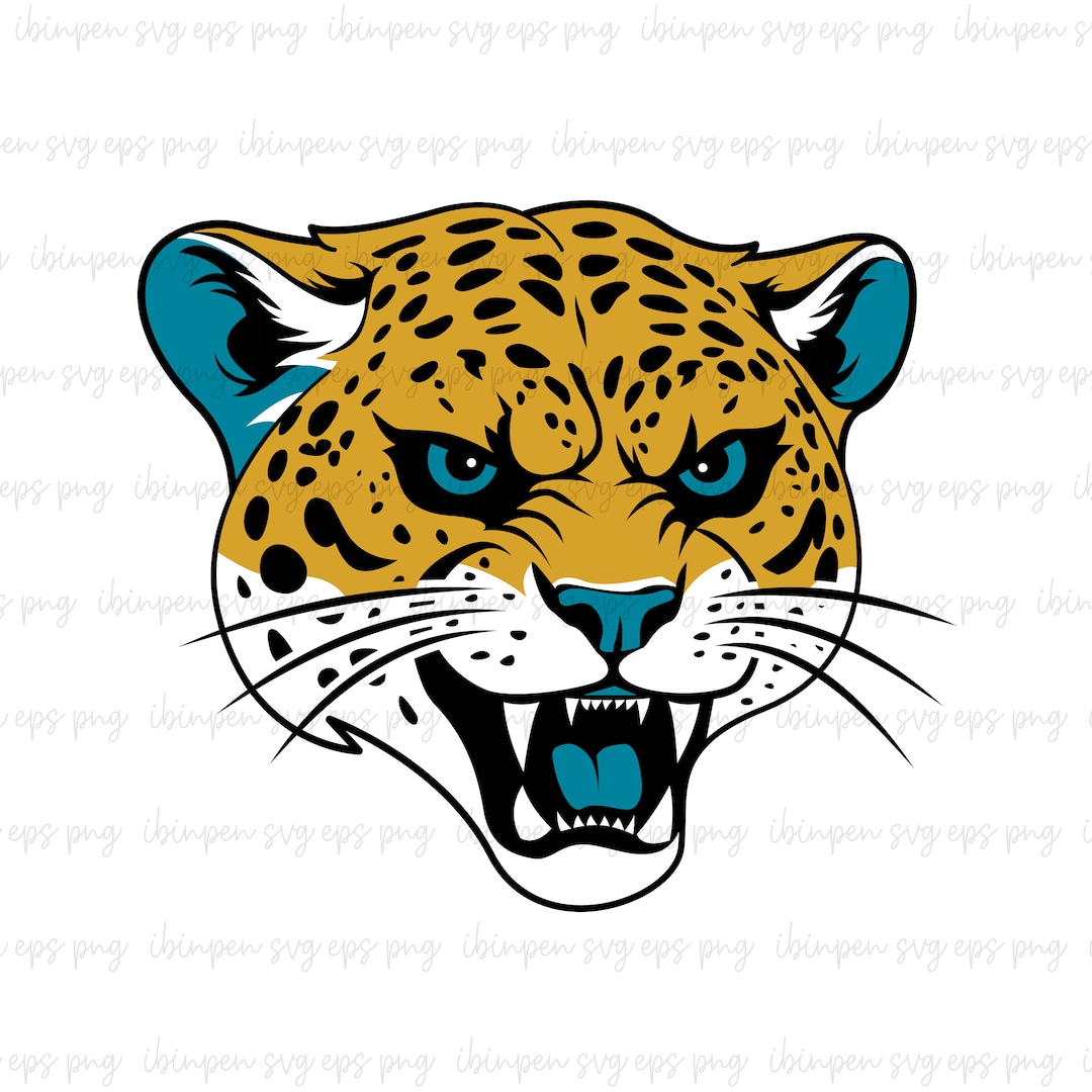 Jaguars Svg for Cutfile, Jaguars Head Colored SVG, Jaguars SVG Cricut ...
