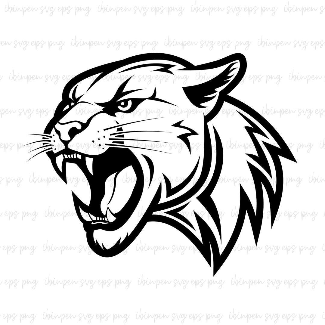 Cougars SVG, Cougars Svg for Cutfile, Cougars Head Silhouette SVG ...