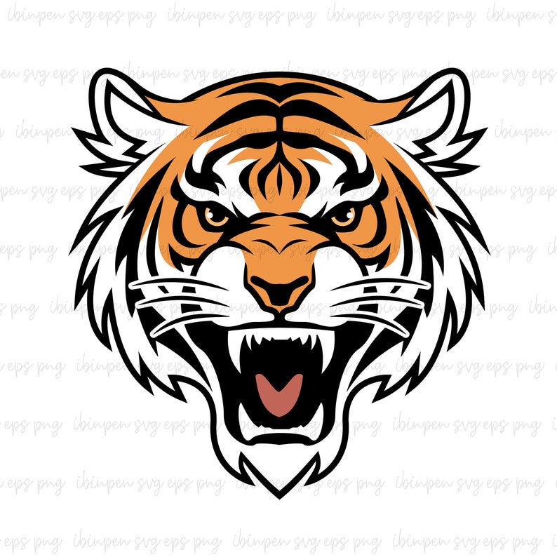 Tigers SVG for Cutfile, Tigers Svg Cricut, Tigers Head Colored SVG ...