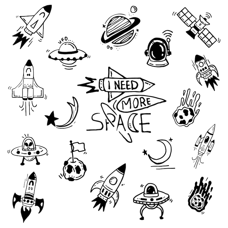 Rockets SVG , Space Svg, Astronaut Svg, Galaxy Svg, Space Hand Drawing ...
