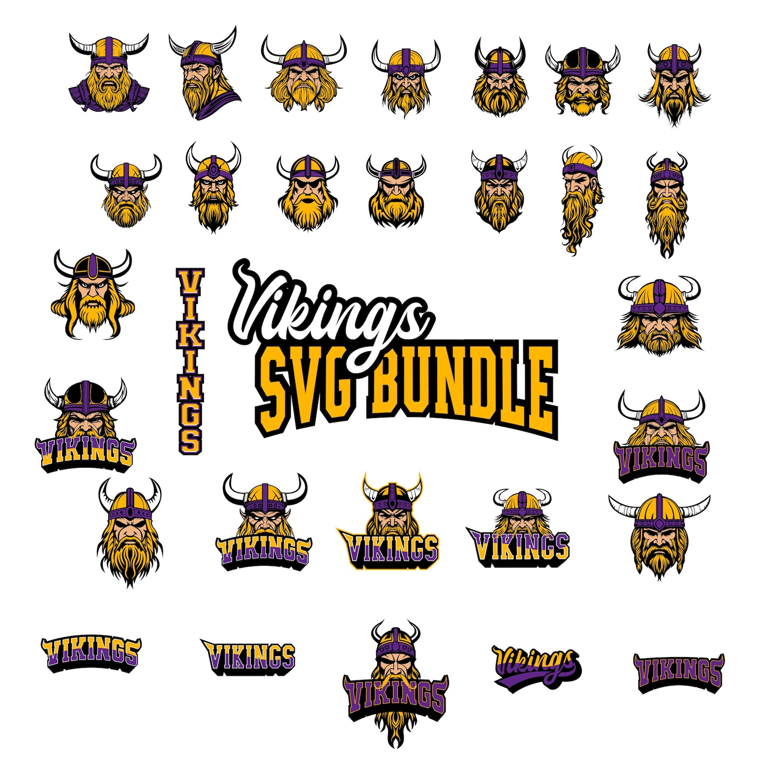 Vikings SVG Cricut, Vikings Bundle Svg for Cutfile, Vikings Colored SVG, School Mascot, Vikings ...