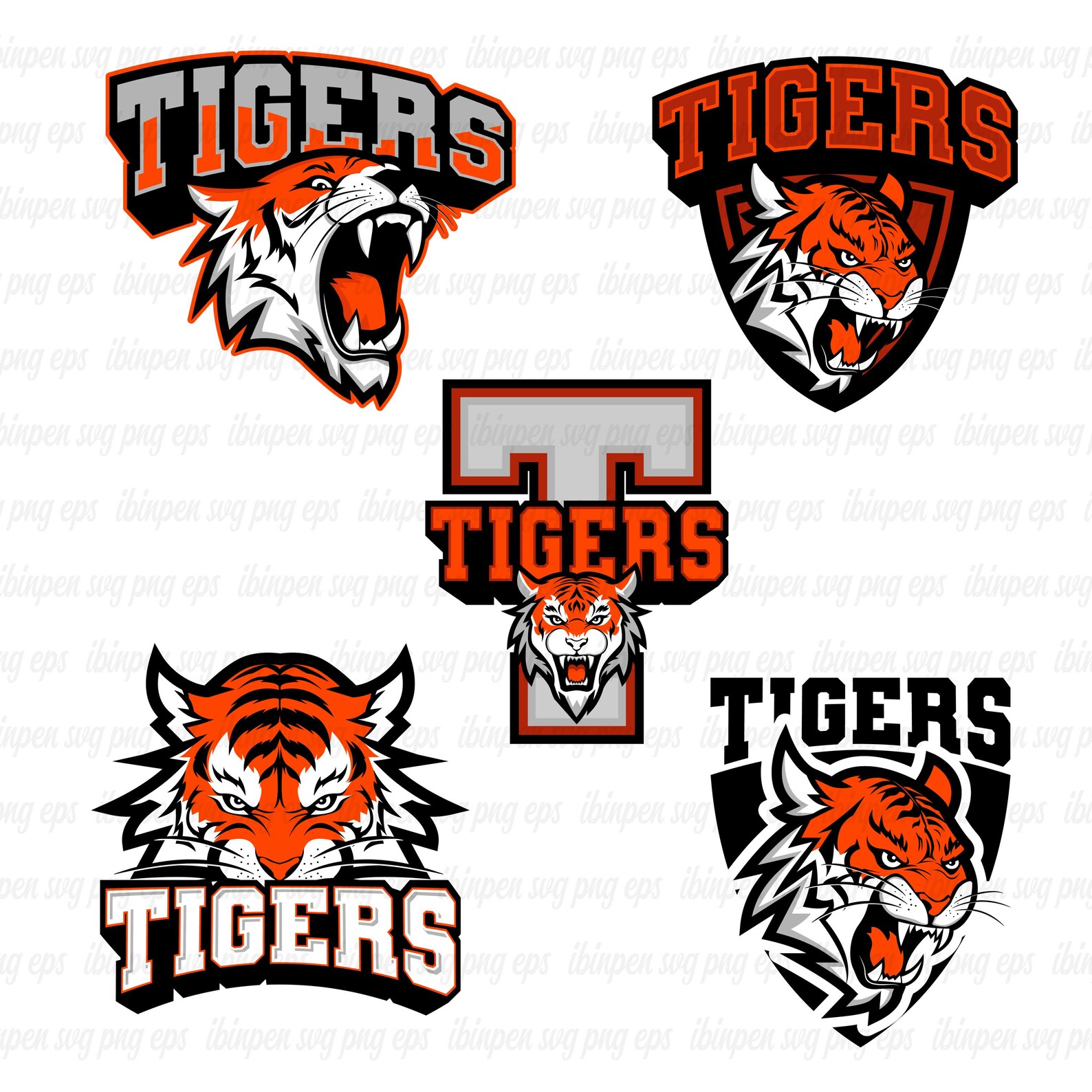 Tigers SVG Cricut, Tigers Bundle Svg for Cutfile, Tigers Head Colored ...
