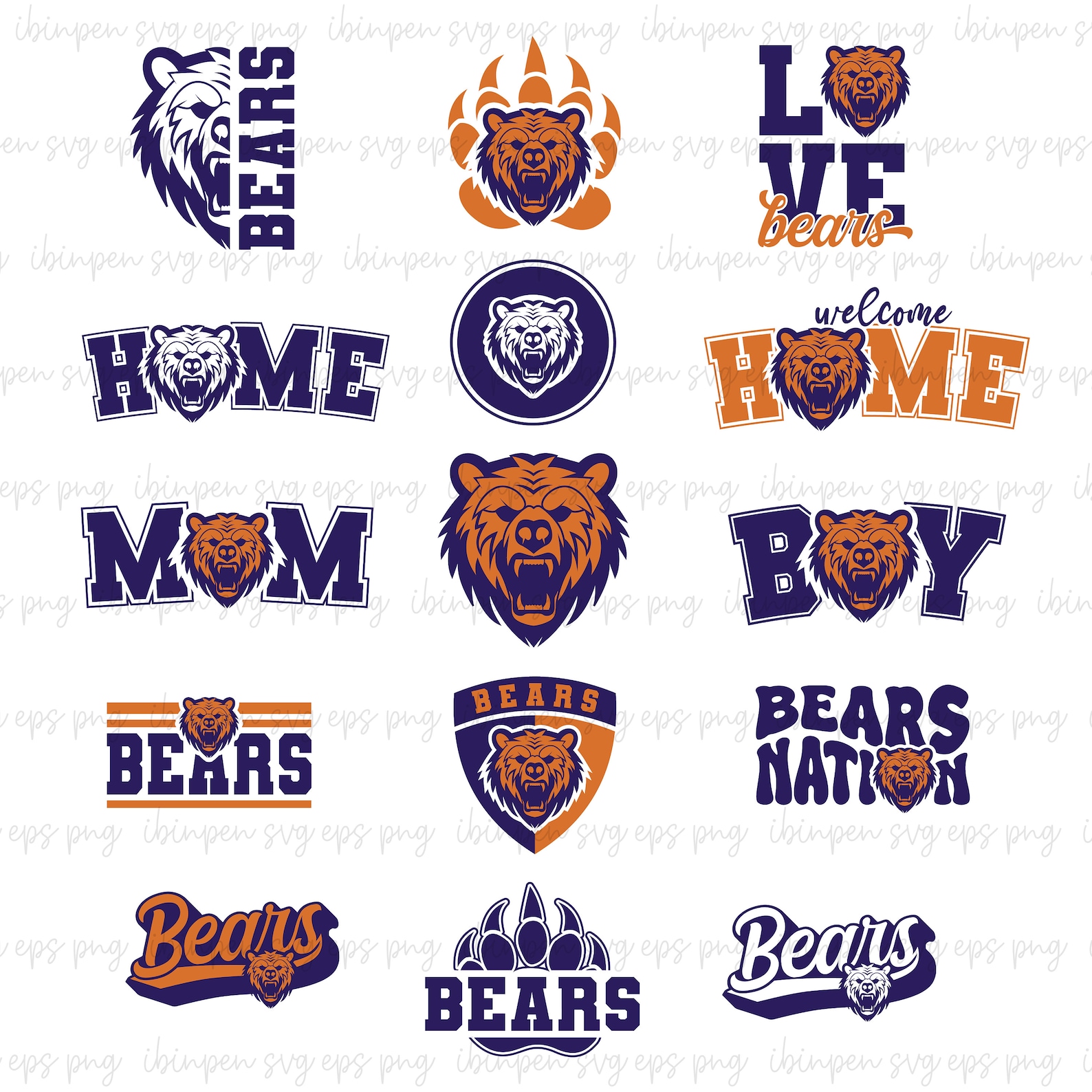 Bears SVG Bundle, 15 Bears Svg Bundle, Bears Head Svg, Mom, Boy Bears ...