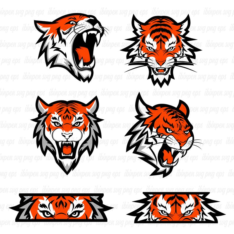 Tigers SVG Cricut, Tigers Bundle Svg for Cutfile, Tigers Head Colored ...