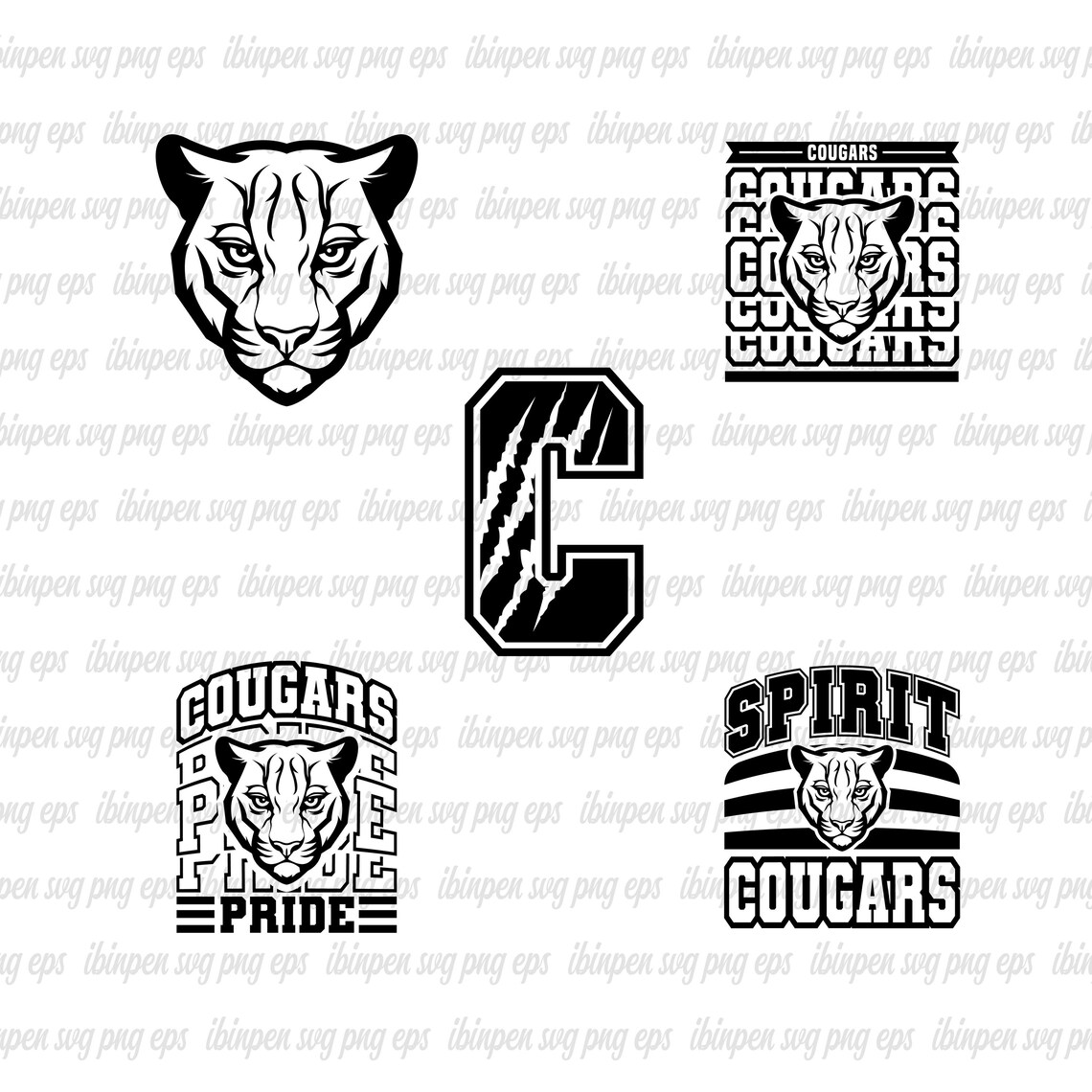 Cougars SVG, 20 Cougars SVG Bundle, Cougars Cutfile, Cricut, Mascot ...