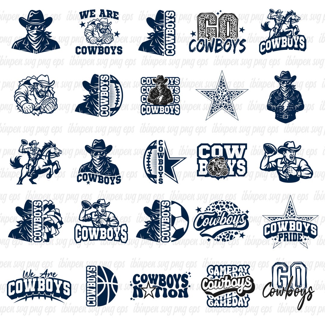25 Cowboys SVG PNG Bundle, Cowboys Cutfile Cricut, Cowboys Silhouette ...