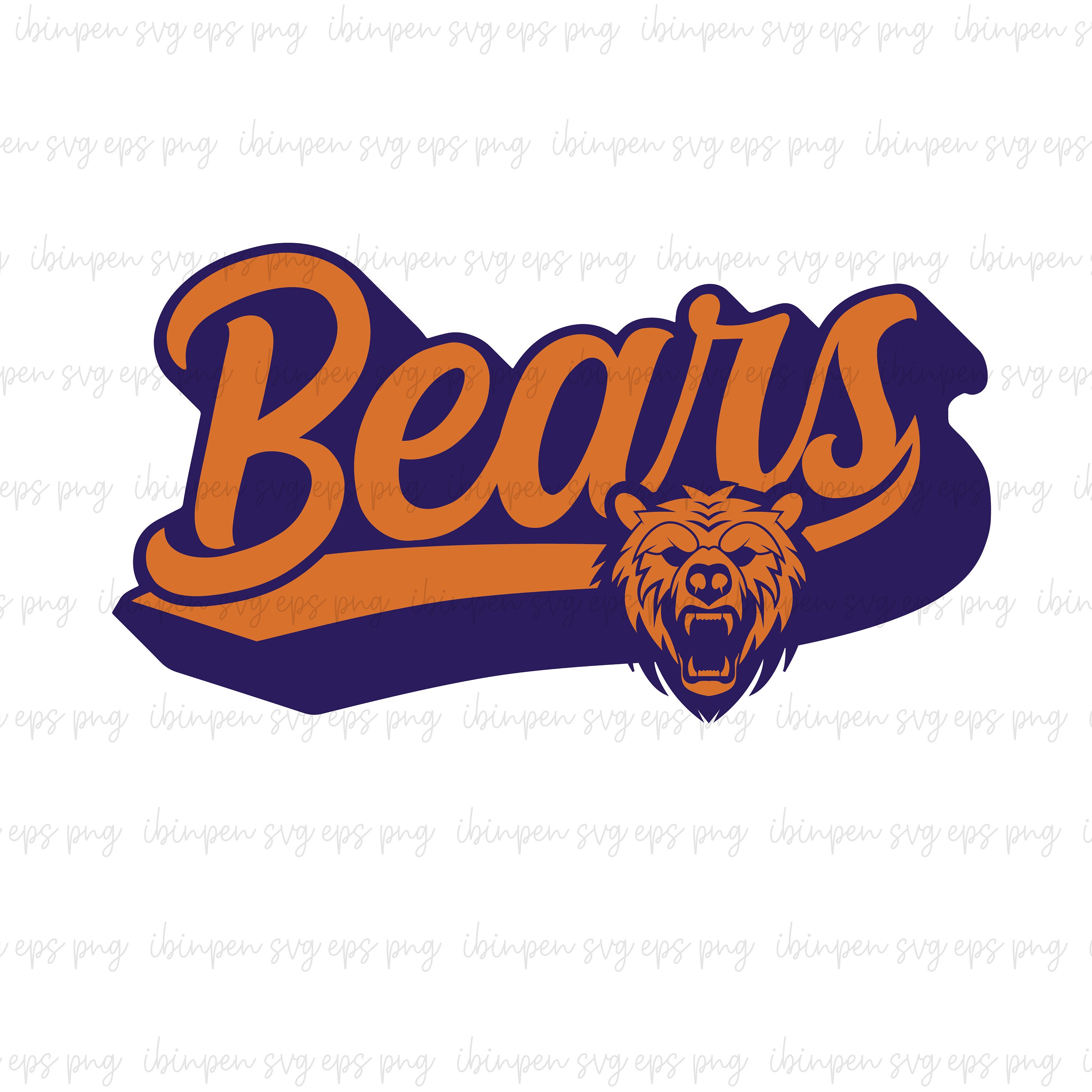 Bears SVG, Typography Bears Svg for Cutfile, Cricut, Bears Head Svg ...