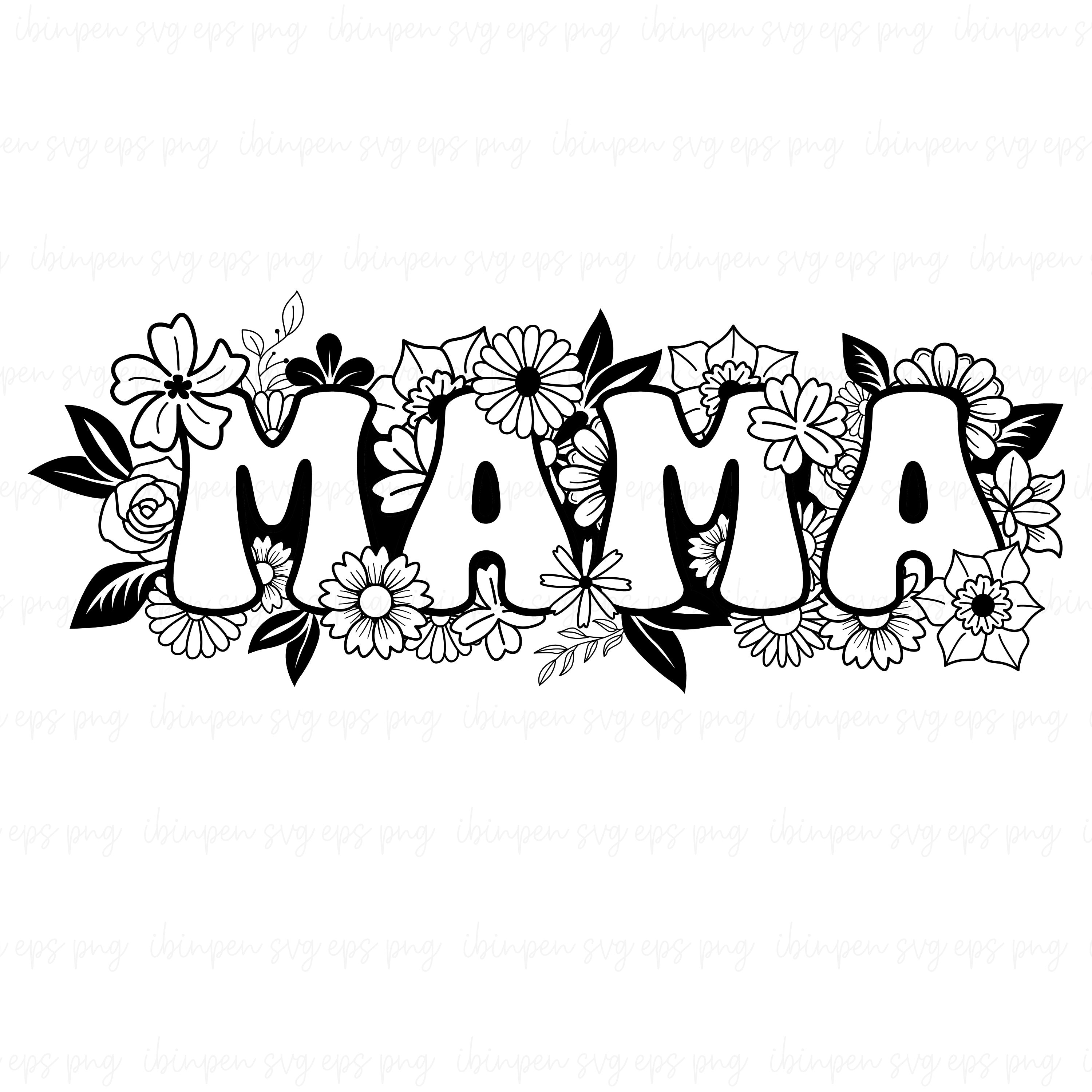 Mama Outline SVG, Mom Svg, Mama SVG Sillhouttes for Cutting File ...