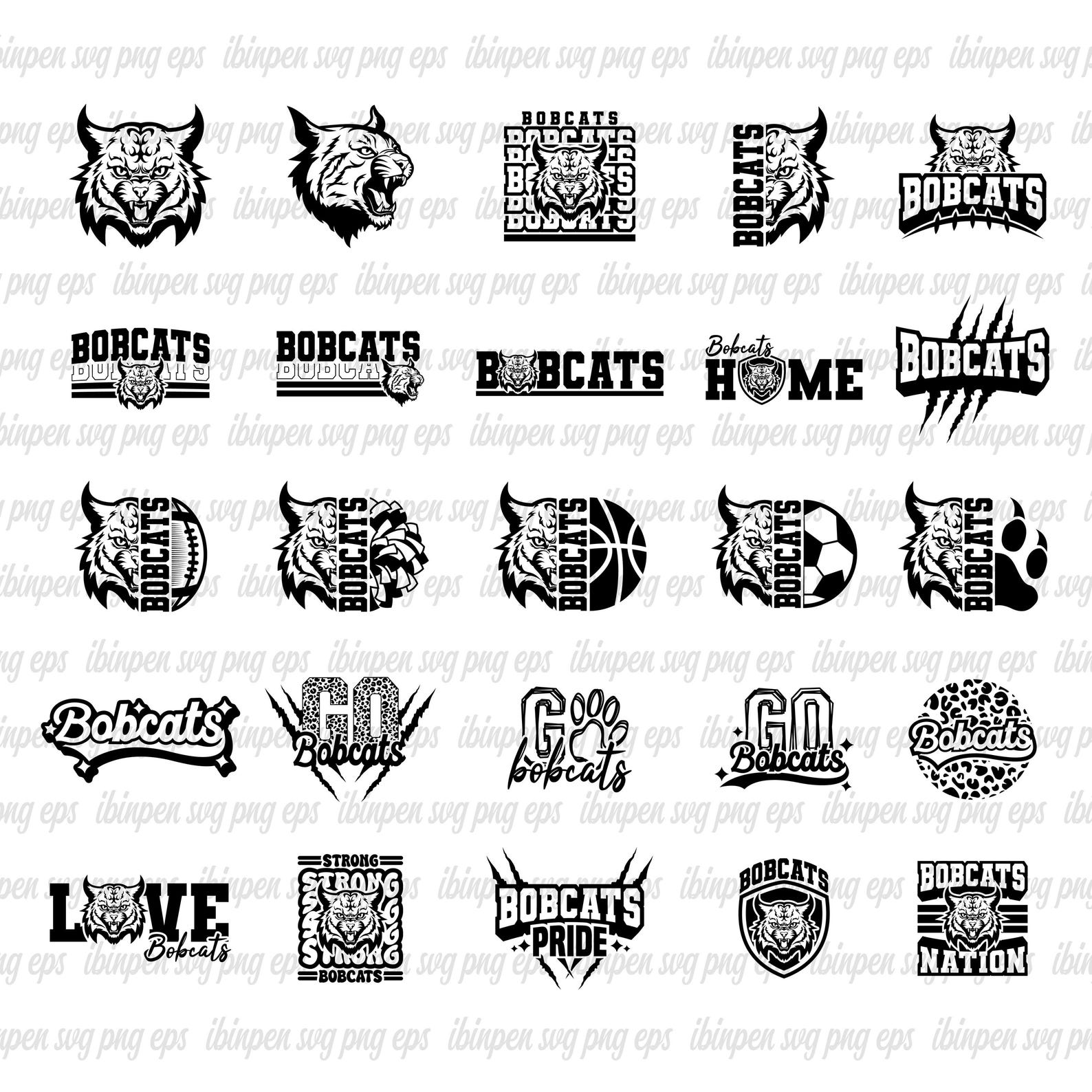 Bobcats SVG Cricut, Bobcats Cutfile, 25 Bobcats SVG Bundle, Bobcats Svg ...