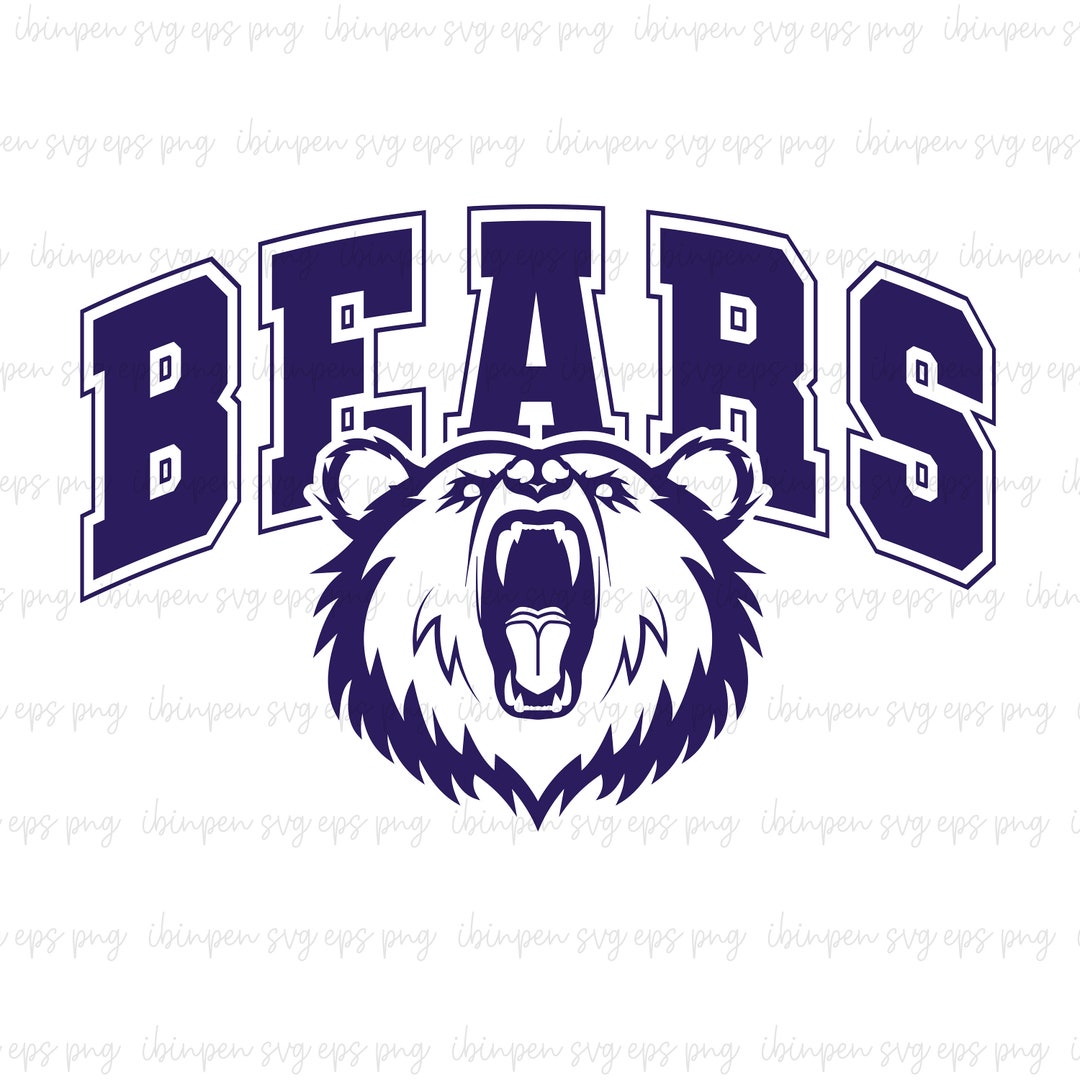 Typography Bears Svg for Cutfile, Cricut, Bears SVG, Bears Head Svg ...