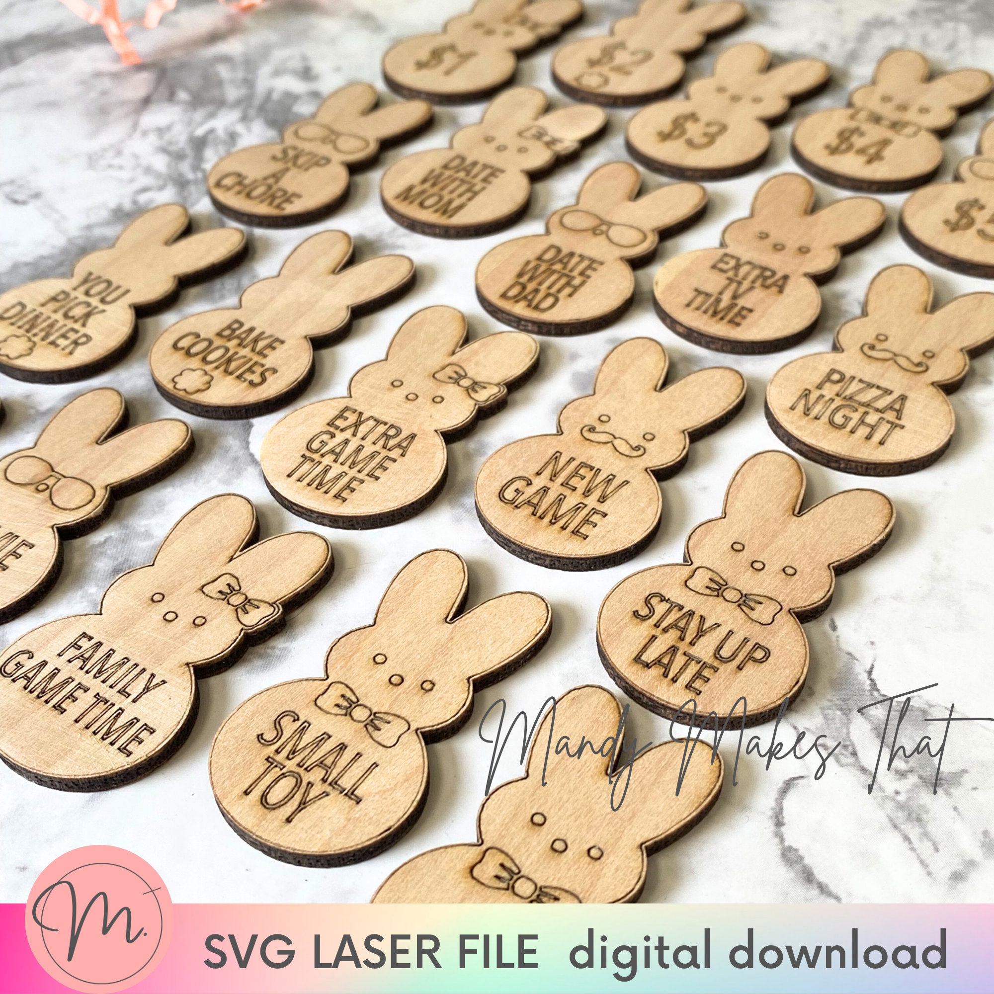 Easter Tokens SVG, Easter Laser File, Easter Cut File, Easter Hunt ...