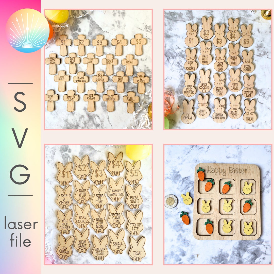 Easter Tokens SVG, Easter Laser File, Easter Cut File, Easter Hunt ...