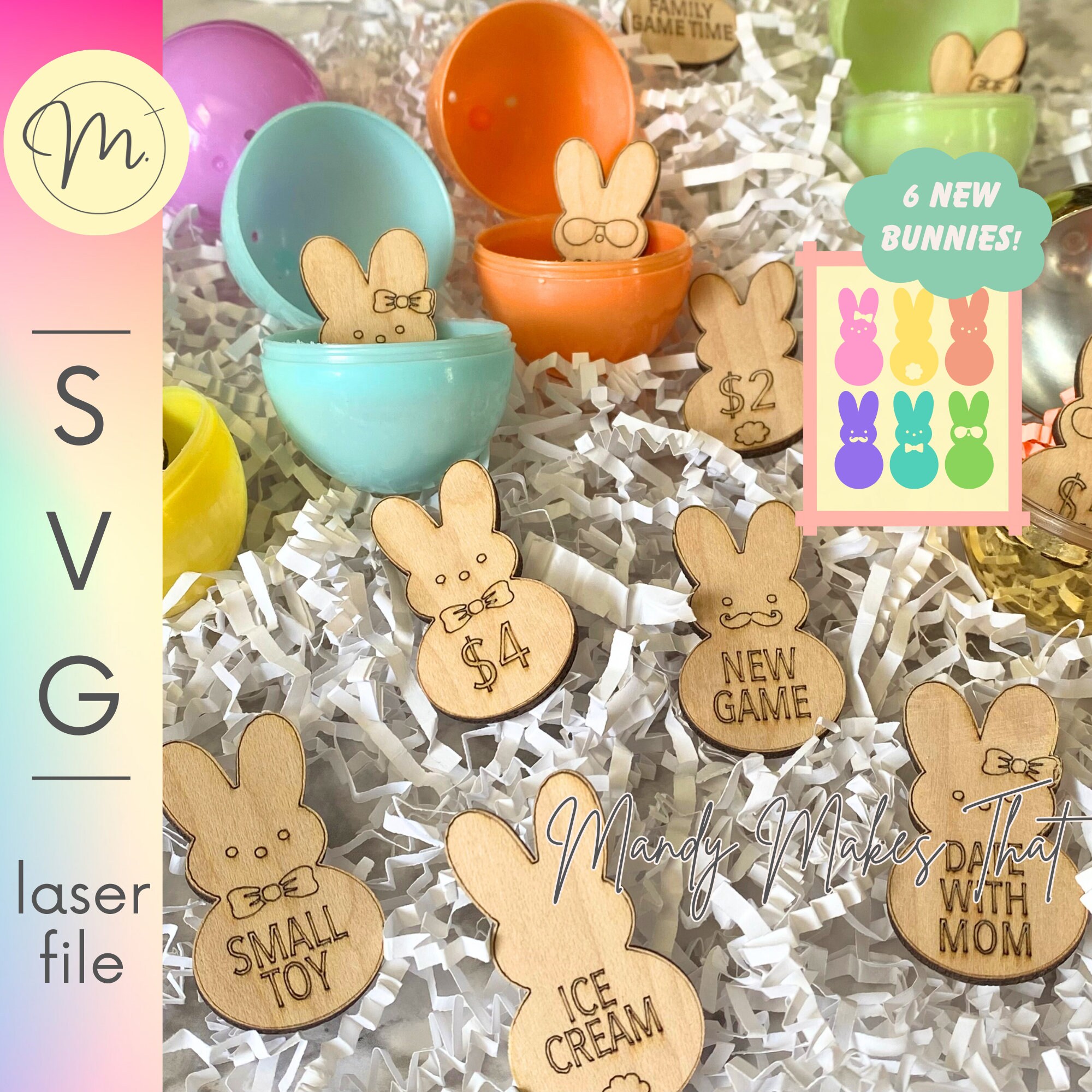 Easter Tokens SVG, Easter Laser File, Easter Cut File, Easter Hunt ...