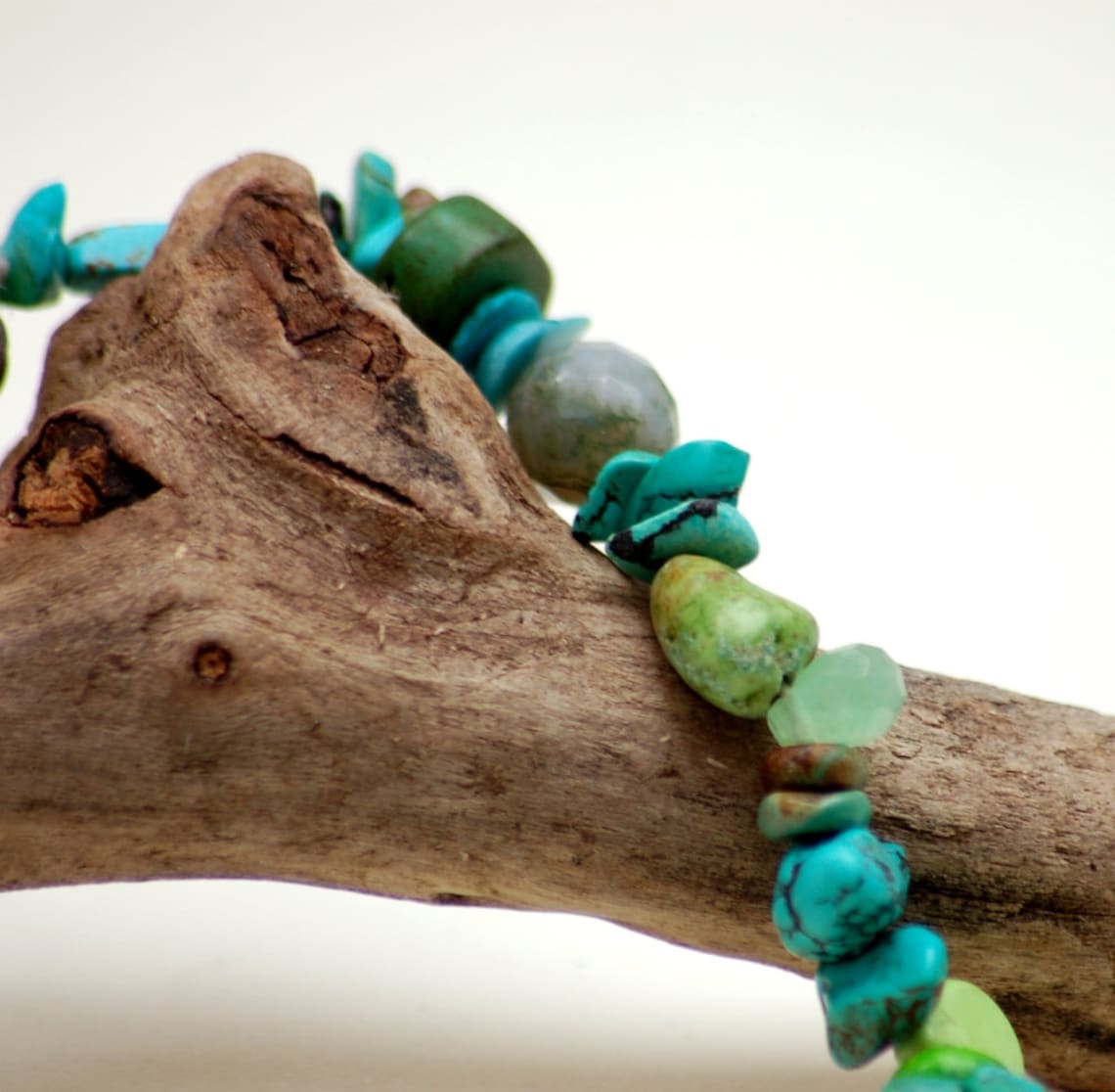 Turquoise Statement Necklace Multi Genuine Stone Neck Piece Gemstones ...