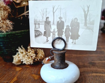 Antique Salvage Doorknob Photo Table Number Memento Holder Display ...