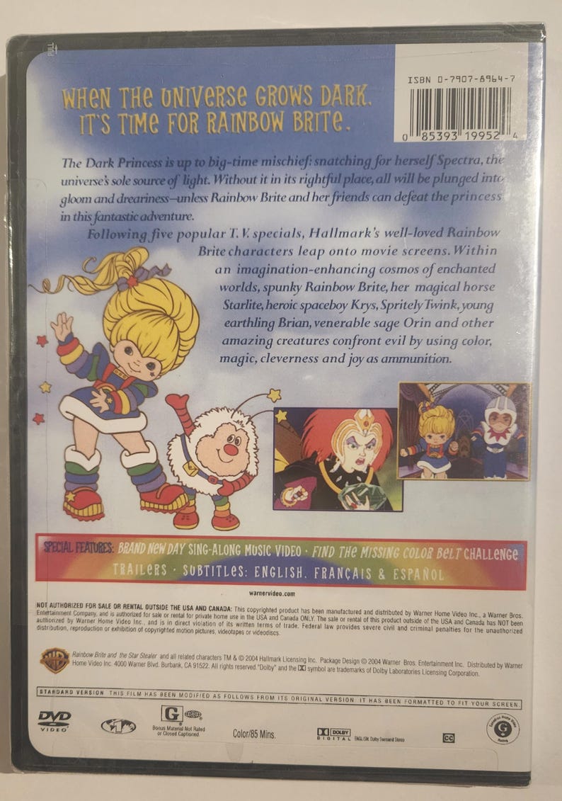 Rainbow Brite and the Star Stealer DVD 1985 Animated NEW & SEALED - Etsy
