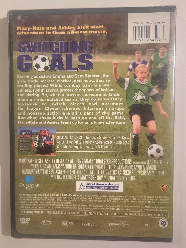 Switching Goals DVD 1999 Mary Kate Ashley Olsen Twins NEW & SEALED ...