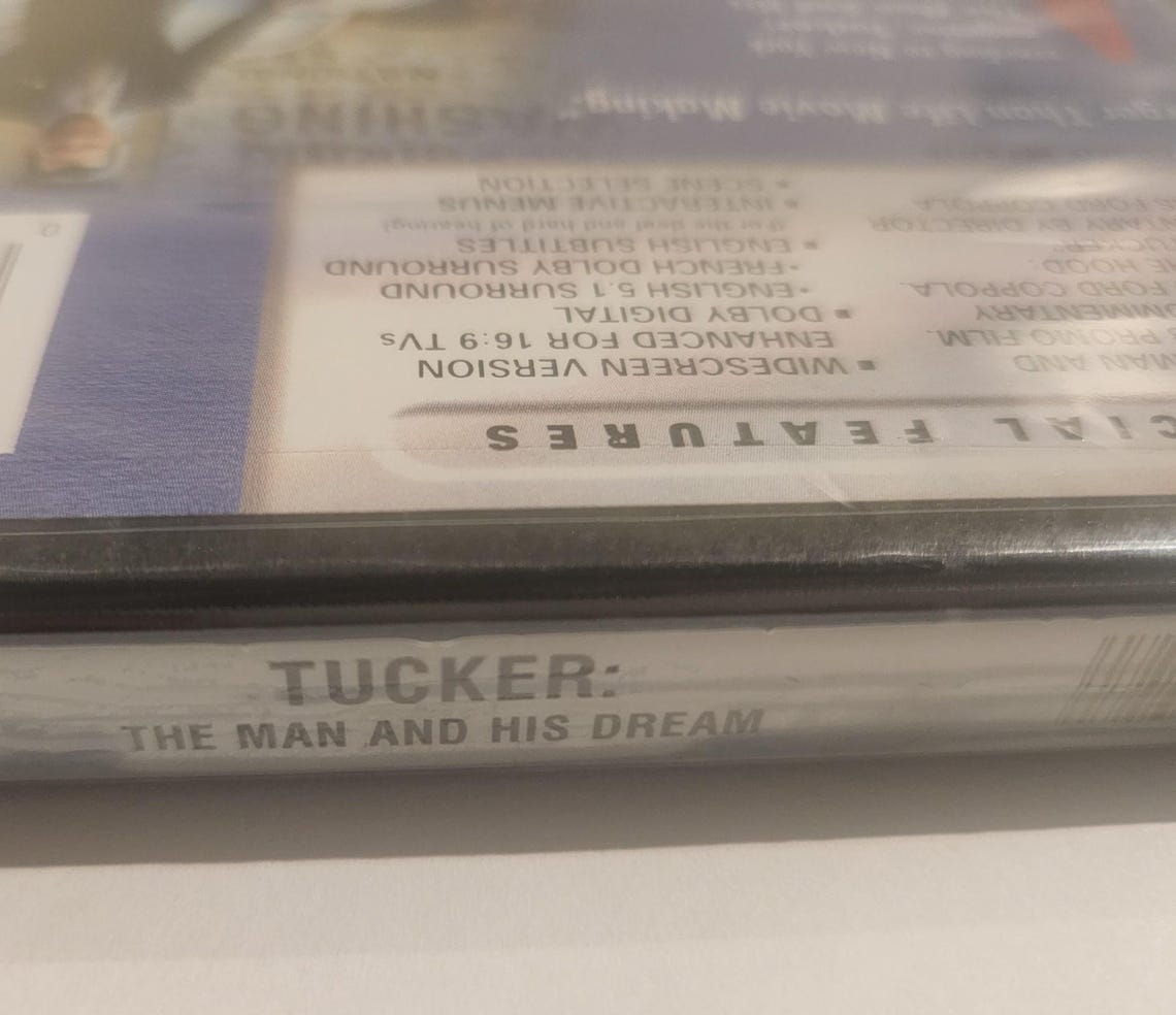 Tucker the Man and His Dream DVD NEW & SEALED Vintage 1988 Jeff Bridges ...