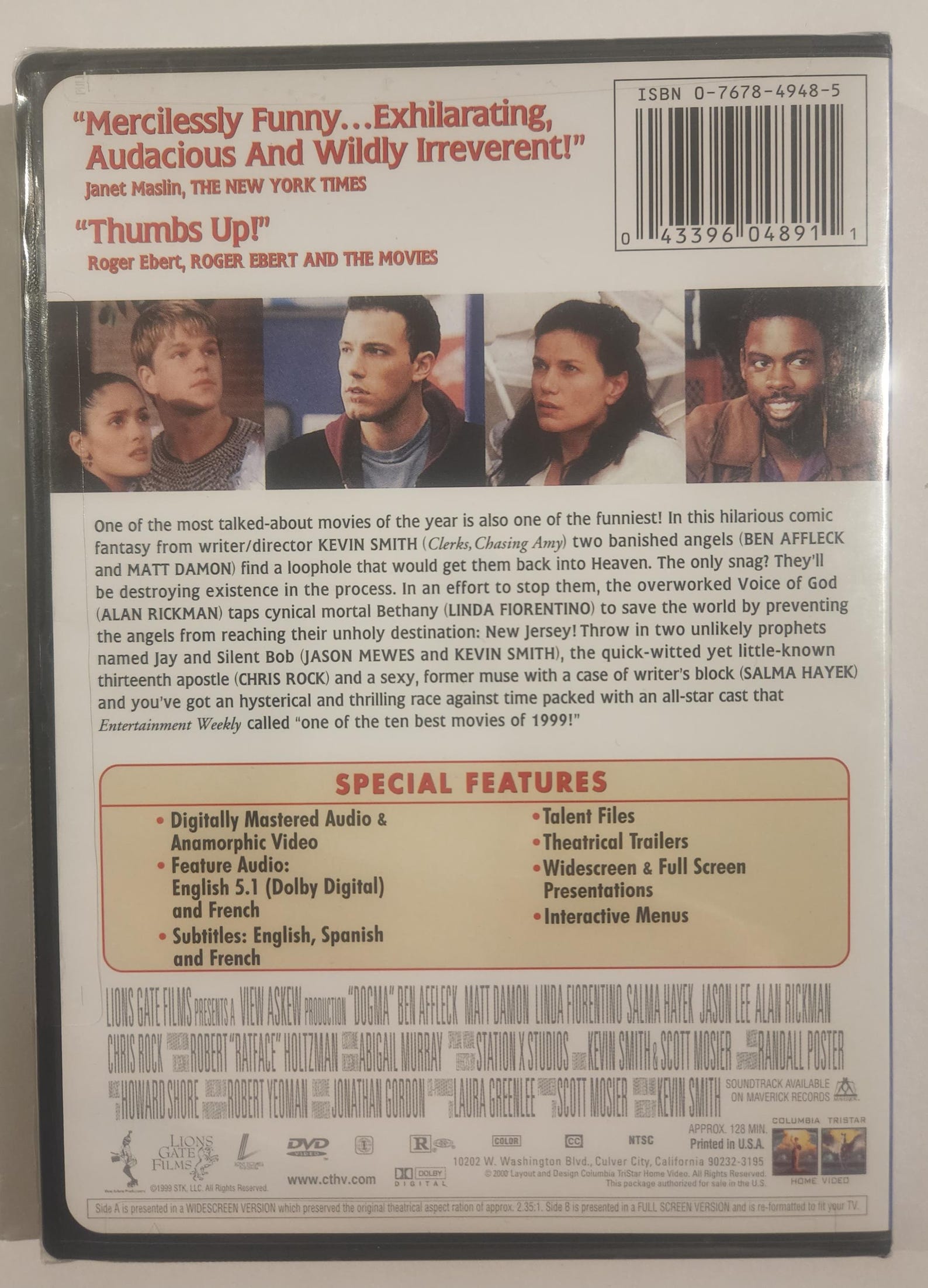 Dogma DVD Matt Damon Ben Affleck Linda Fiorentino Alan Rickman 1999 NEW ...