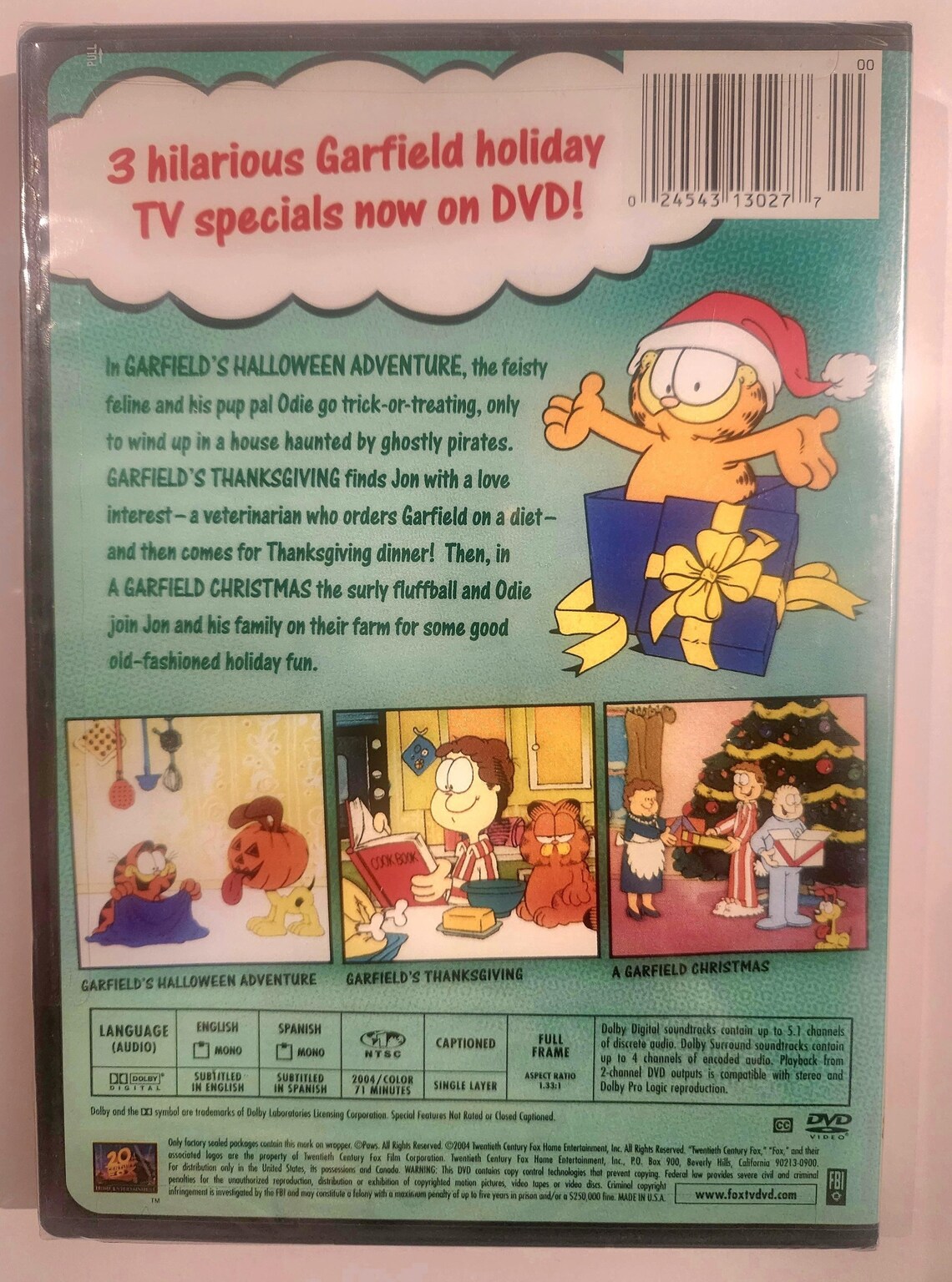 Garfield Holiday Celebrations DVD 1985 Halloween Thanksgiving Christmas ...