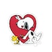 Snoopy Valentines Kiss-cut Stickers, Charlie Brown Heart Decals ...