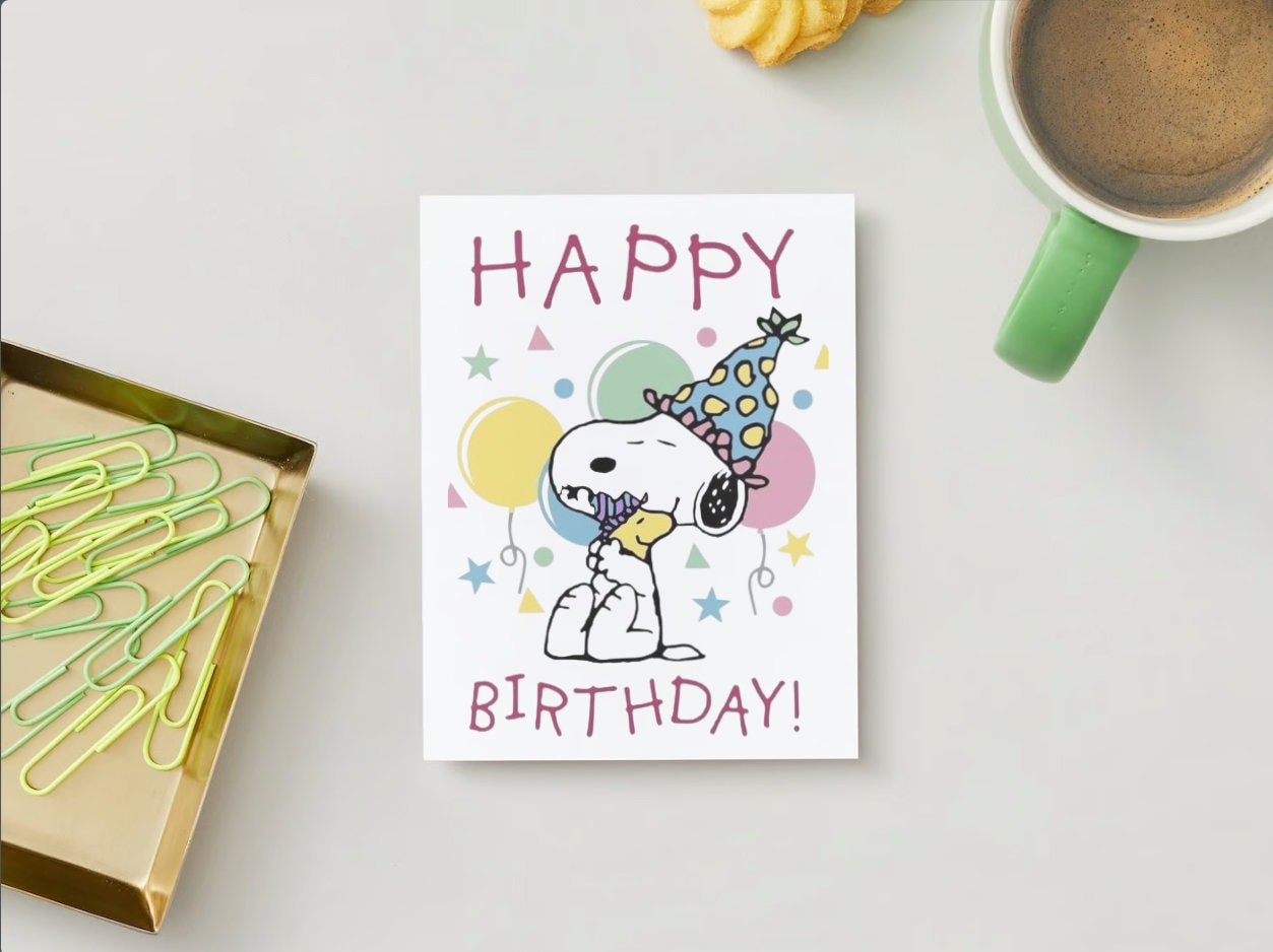 Tarjeta De Cumpleaños De Snoopy Imprimible Etsy México