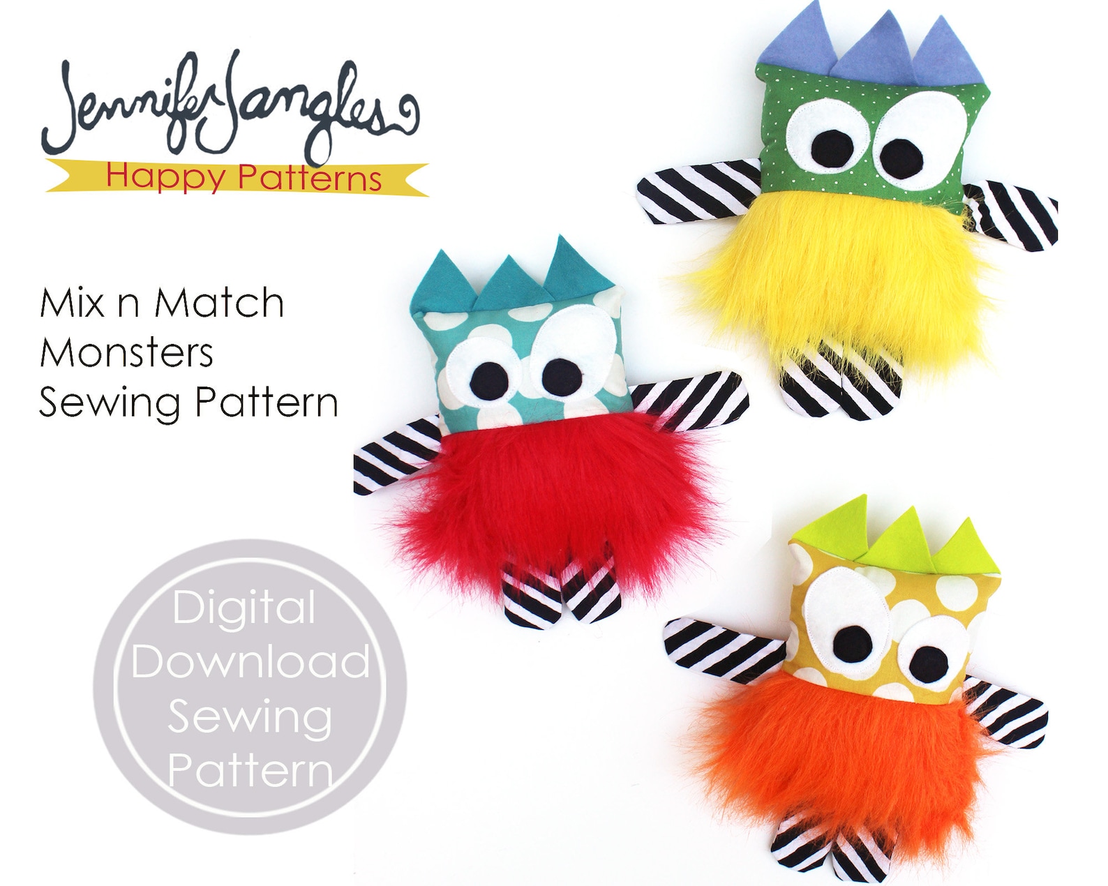 Mix N Match Monsters PDF Sewing Pattern - Etsy