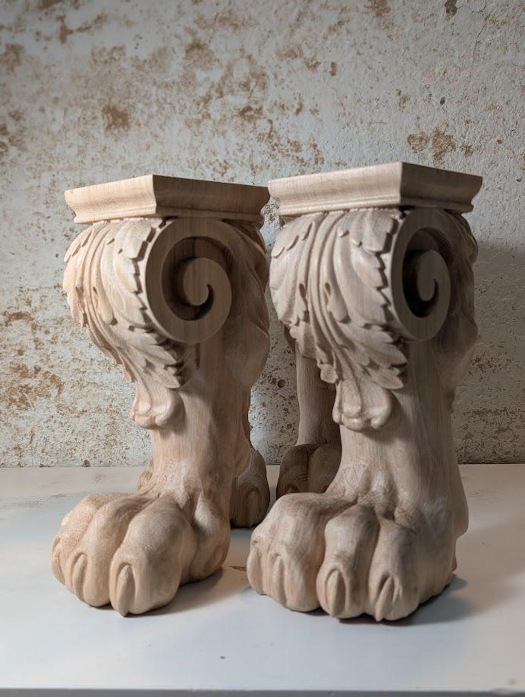 Set 4 Pcs Lion's Feet Wooden Furniture Legs Height 10 Inches - Etsy