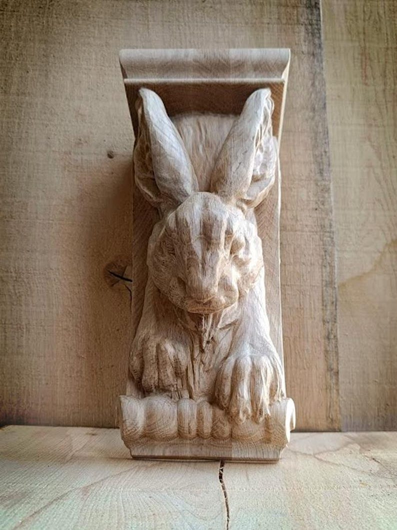 Rabbit Head Wooden Classic Corbel. the Price is for One Piece. - Etsy