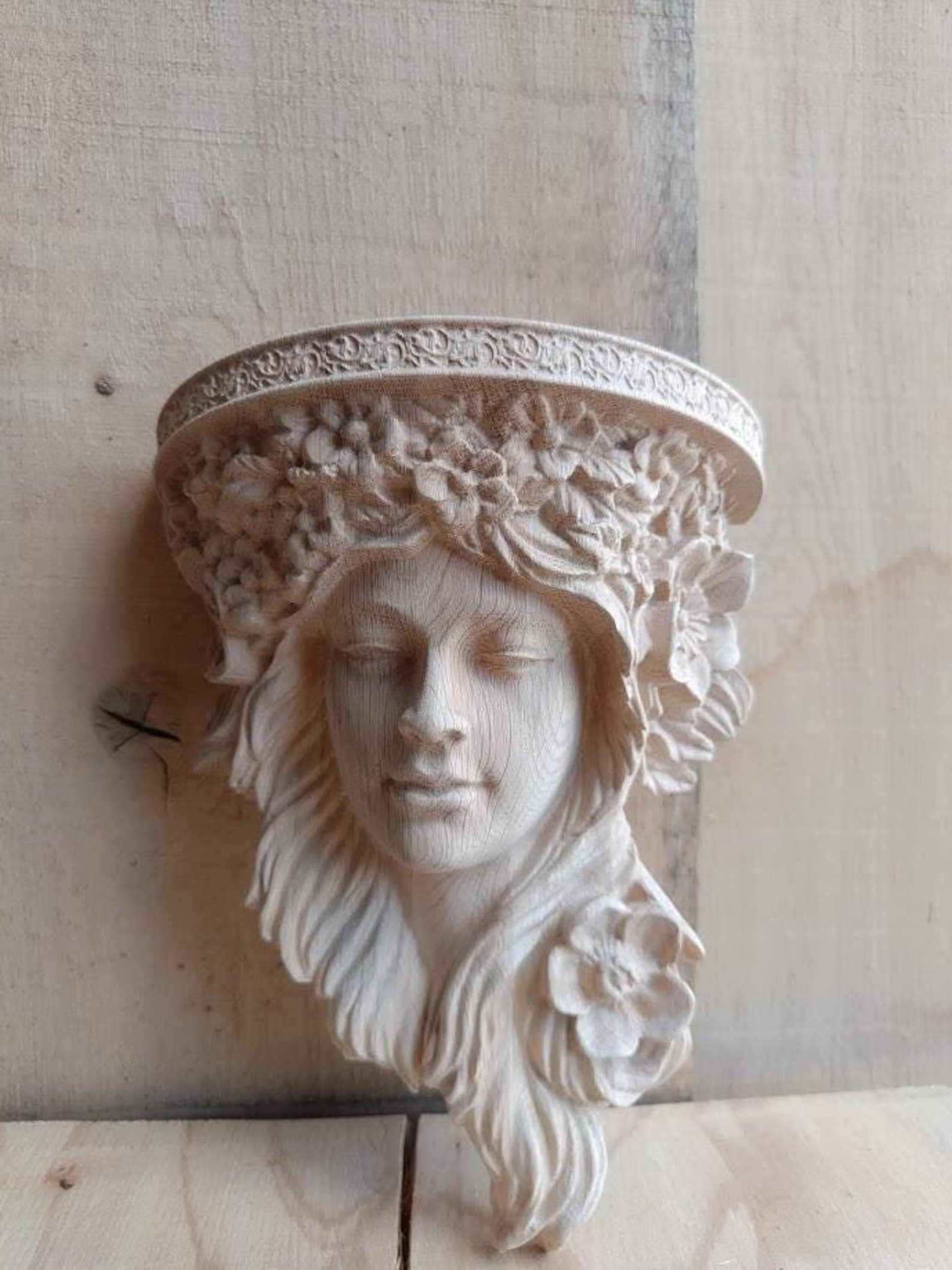Woman Head Wooden Corbel Art Nouveau Style. the Price is for One Piece ...