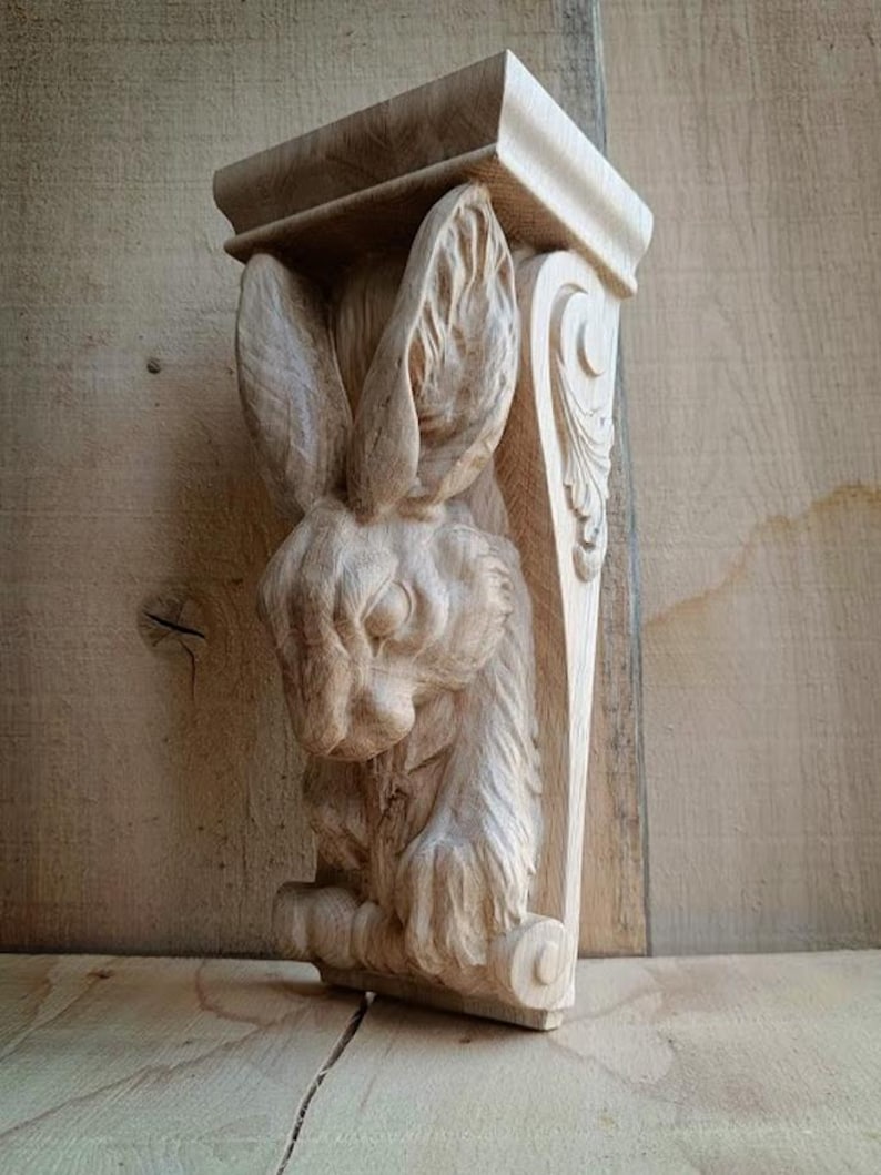 Rabbit Head Wooden Classic Corbel. the Price is for One Piece. - Etsy