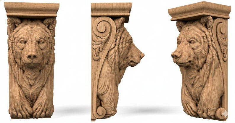 Bear Head Wooden Classic Corbel. the Price is for One Piece. - Etsy