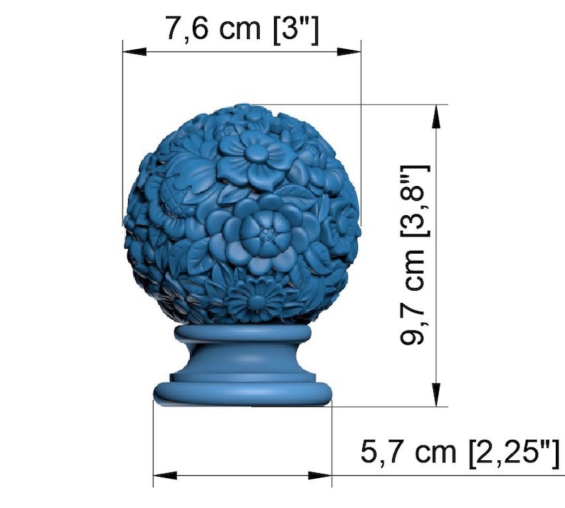 Flowers Wooden Finial Cap for Stair Newel Post - Etsy