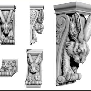 Rabbit Head Wooden Classic Corbel. the Price is for One Piece. - Etsy